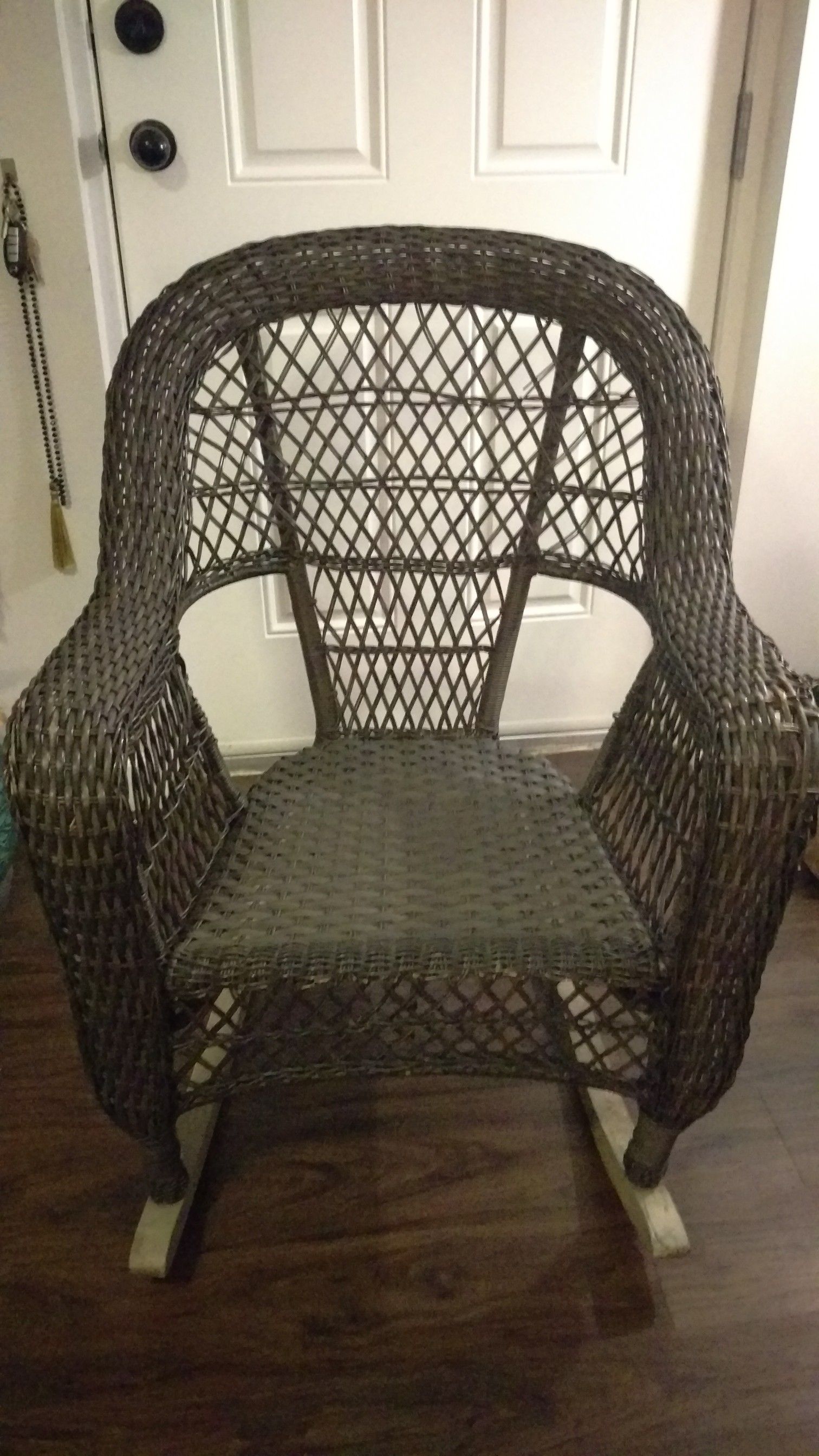 Natural wicker rattan rocking chair patio reading chair garden seating ...