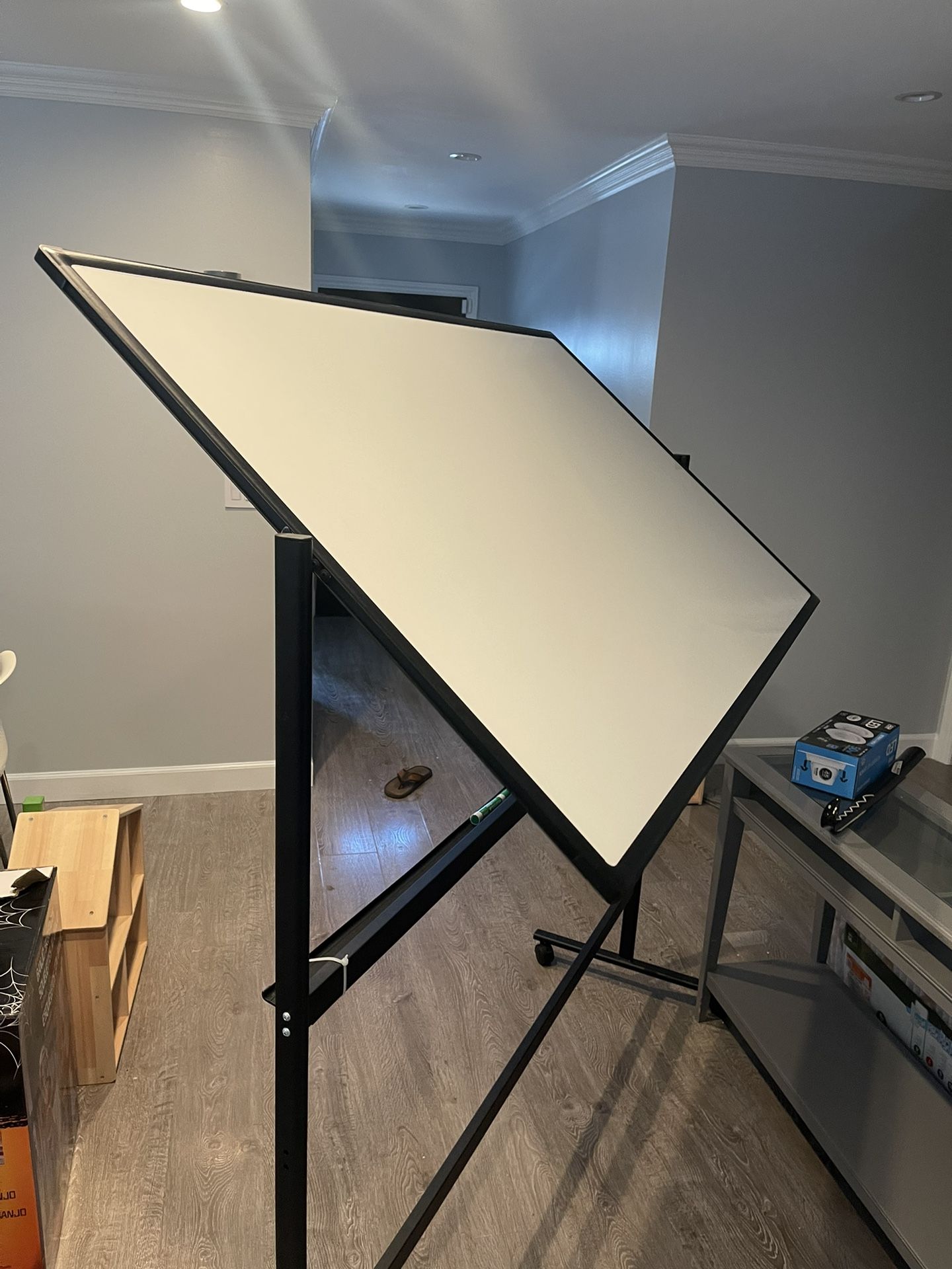 Magnetic Dry Erase White Board, 60 X 36 Inches, Black Aluminium Frame ...