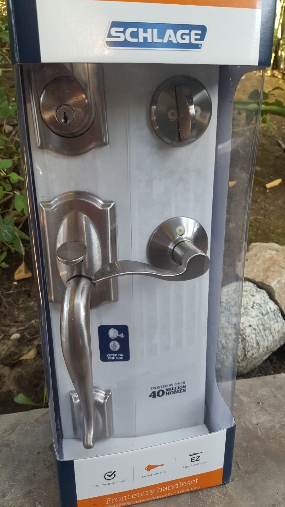 Brand new-in-box Schlage entry door Deadlock handle set (F60 V CAM 619 ...