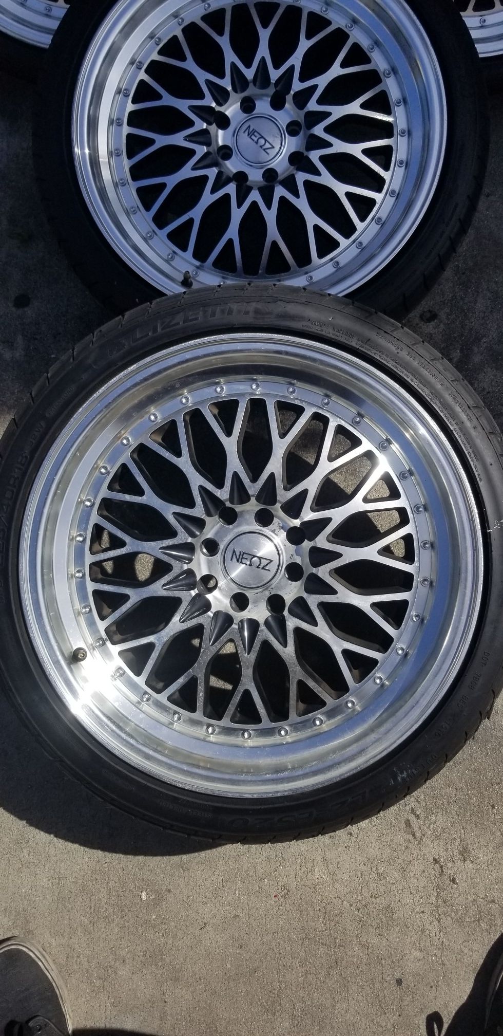 18" inch neoz racing rims 4 lug universal 4x100 and 4x114.3 for Sale in ...