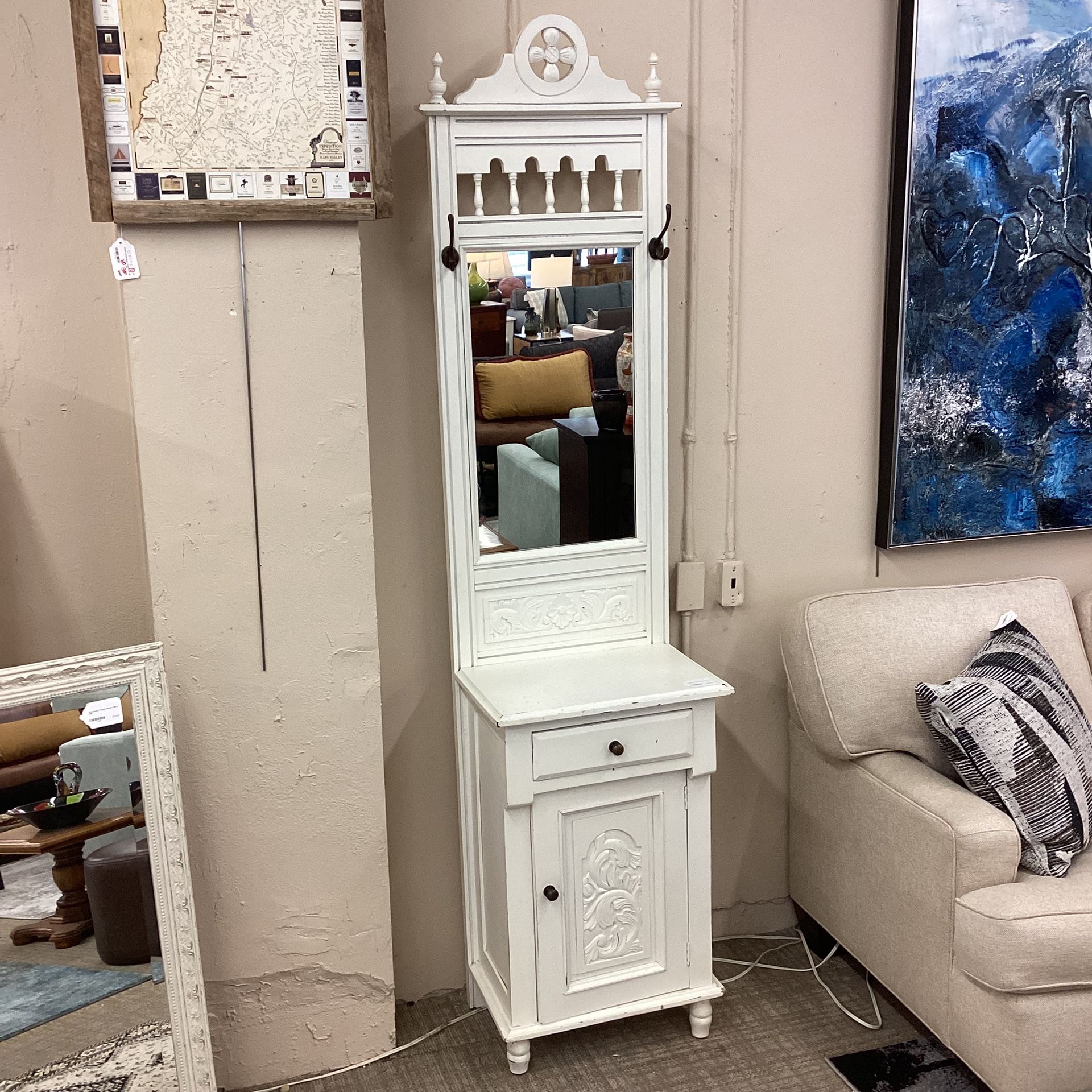 Antique White Narrow Hall Tree for Sale in Seattle, WA - OfferUp