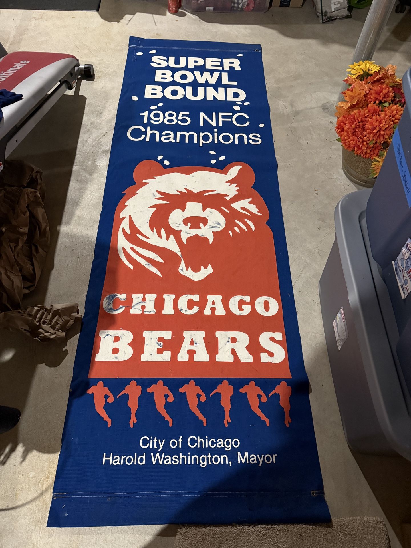 1985 Chicago Bears NFC Champion Street Light Banner Rare for Sale in ...
