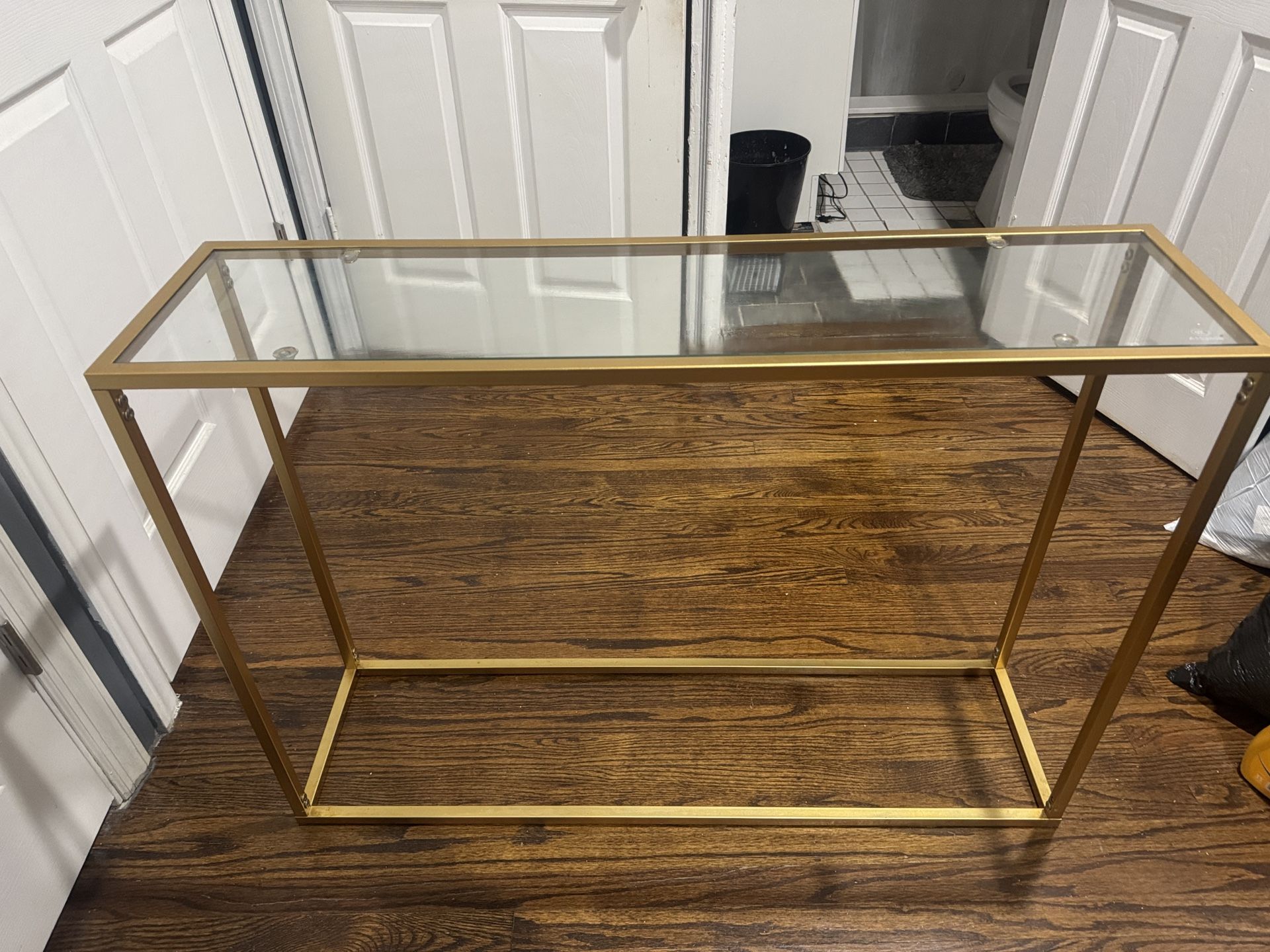 Glass Entryway Table / Gold Trim for Sale in Philadelphia, PA - OfferUp