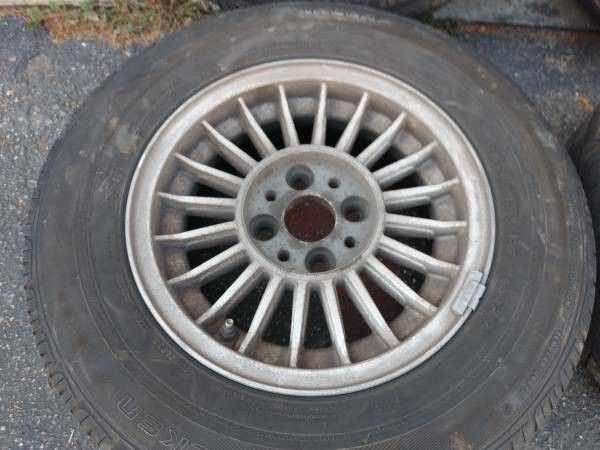 4 lug aluminum 13 inch rims with old tires, 4x100mm for Sale in ...