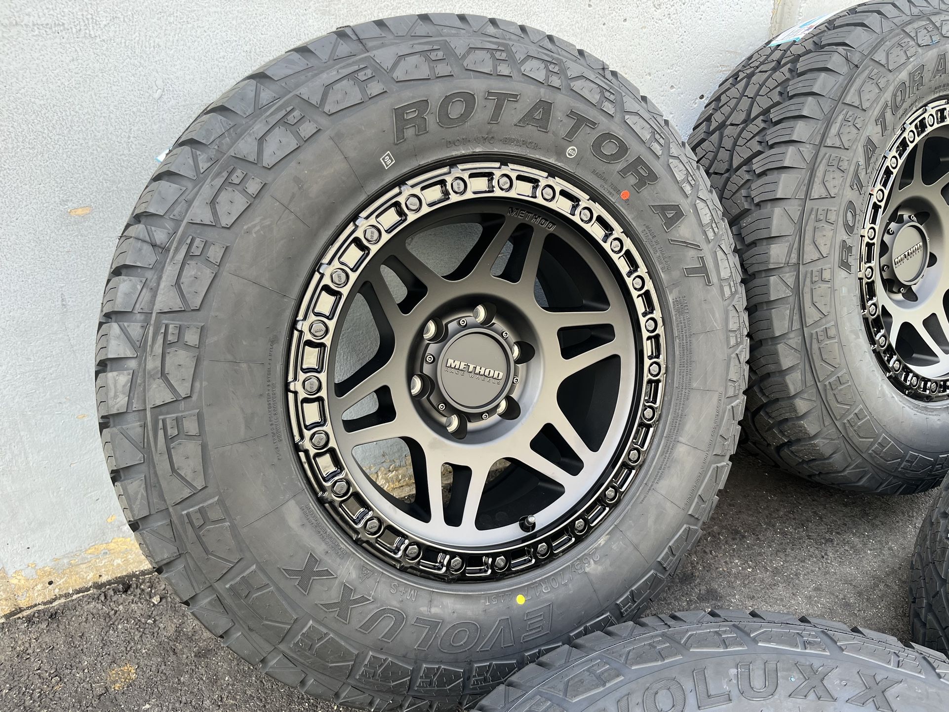 17” INCH METHOD MR312 DOUBLE BLACK WHEELS/RIMS WITH EVOLUXX ALL TERRAIN ...