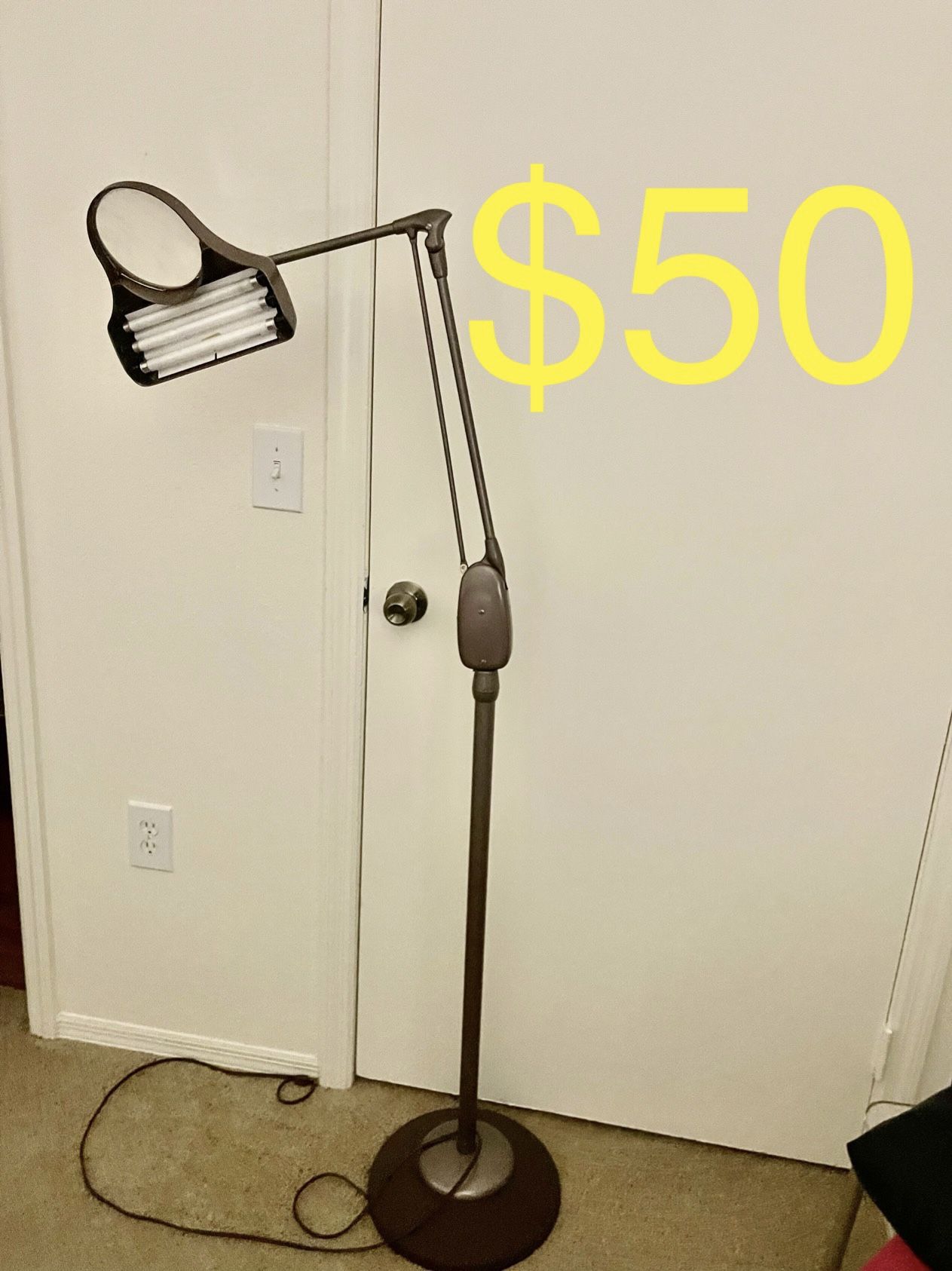 Dazor Articulating Floor Lamp Vintage Magnifying Drafting MCM Mod M210 ...