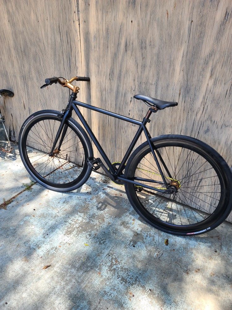 Black Fixie Fixed Gear Road Bike Flip Flop Hub Single Speed for Sale in ...
