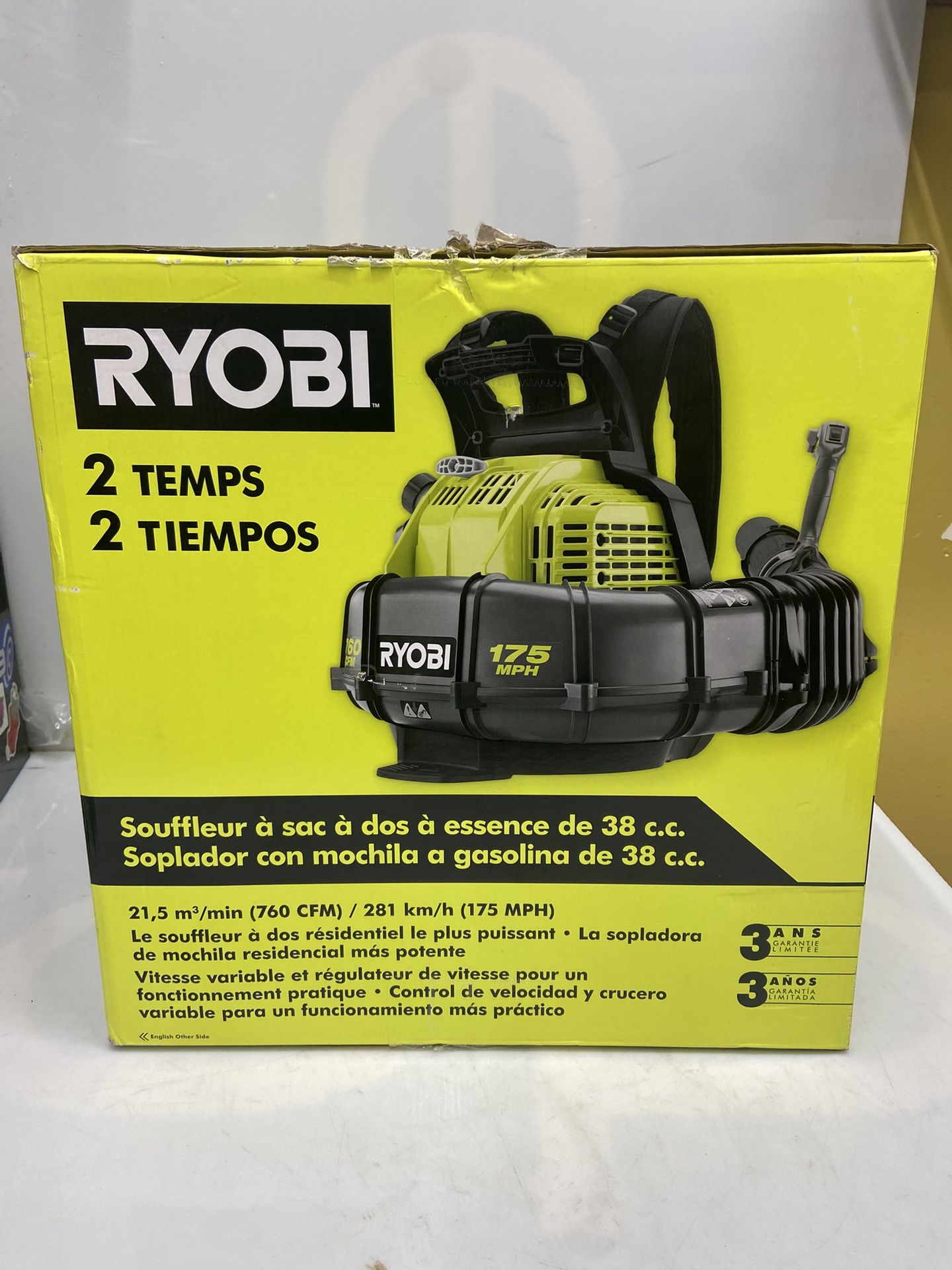 Ryobi 175 Mph 760 CFM 38cc Gas Backpack Leaf Blower for Sale in Newport ...
