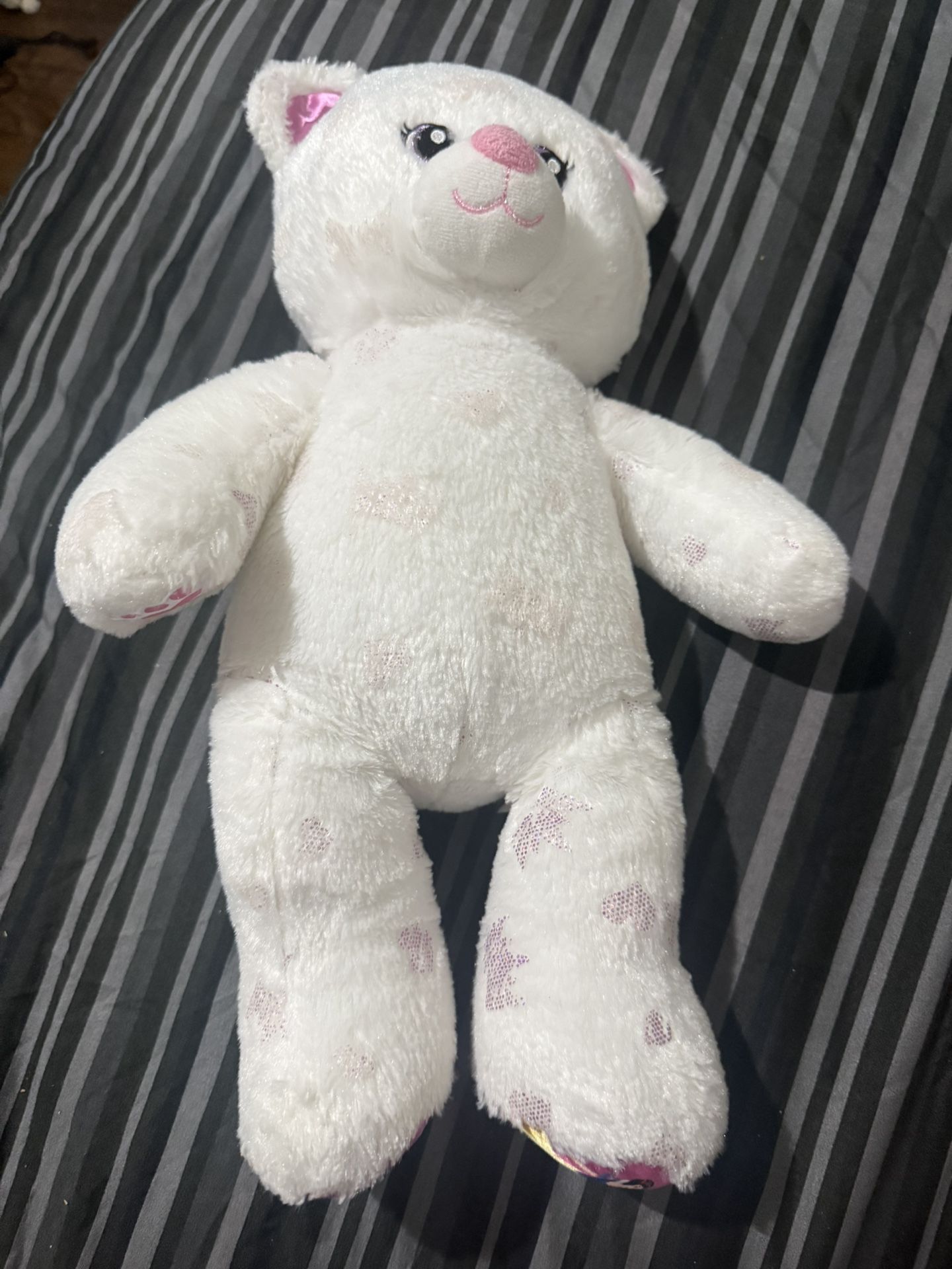 Build-A-Bear Disney Princess Teddy Bear White with Pink Tiaras and ...