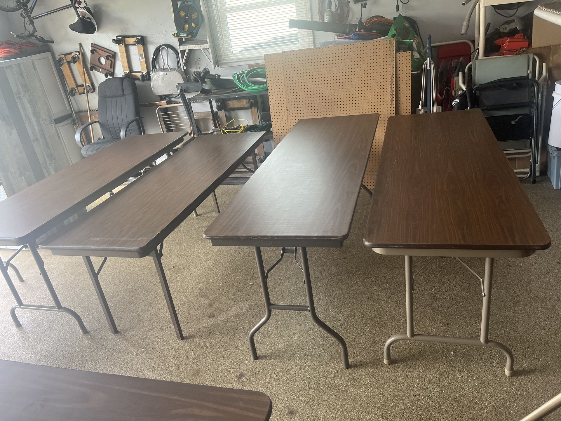 (7) 24” X 72” Steel Tables With Wood Laminate Top for Sale in Lombard ...