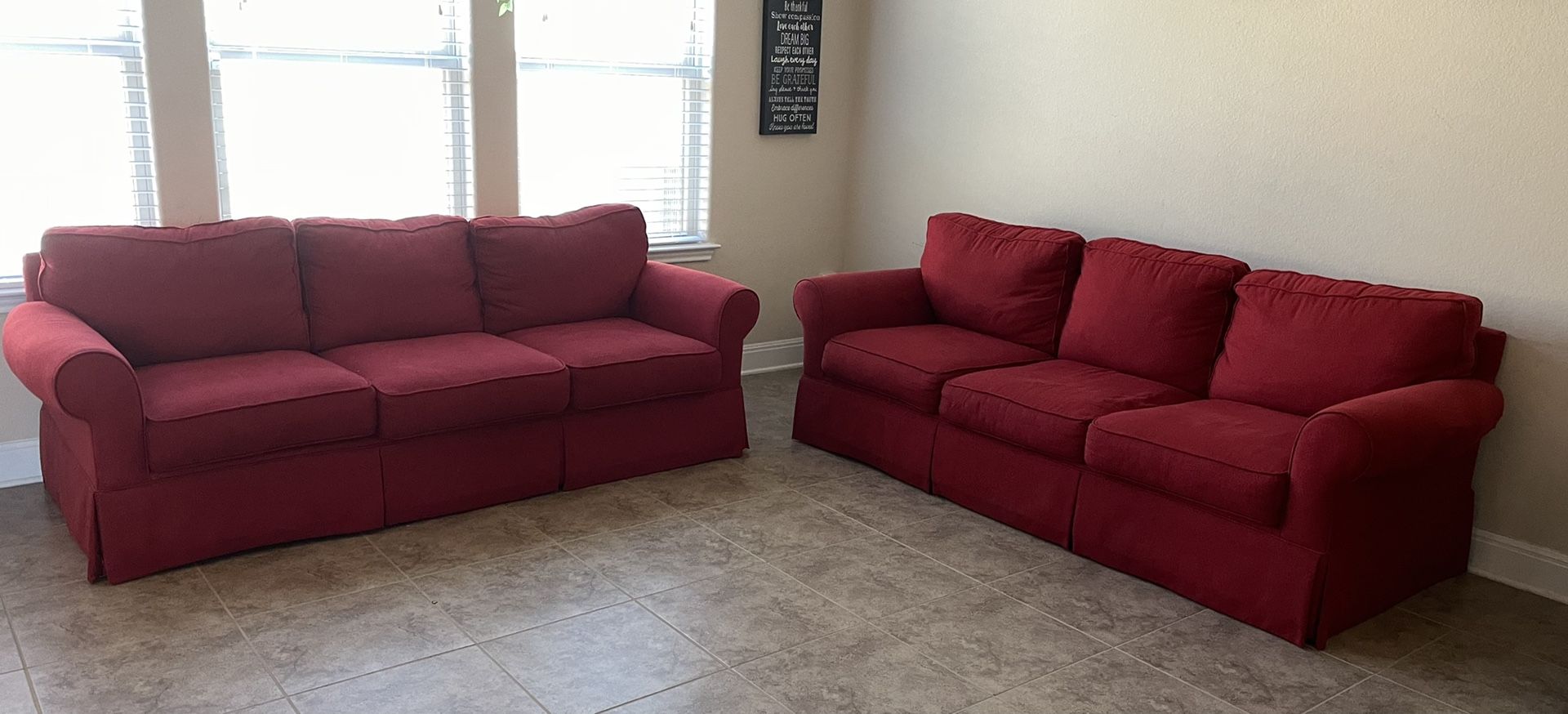 Red Fabric Sofa - 299.00$ Each for Sale in San Antonio, TX - OfferUp