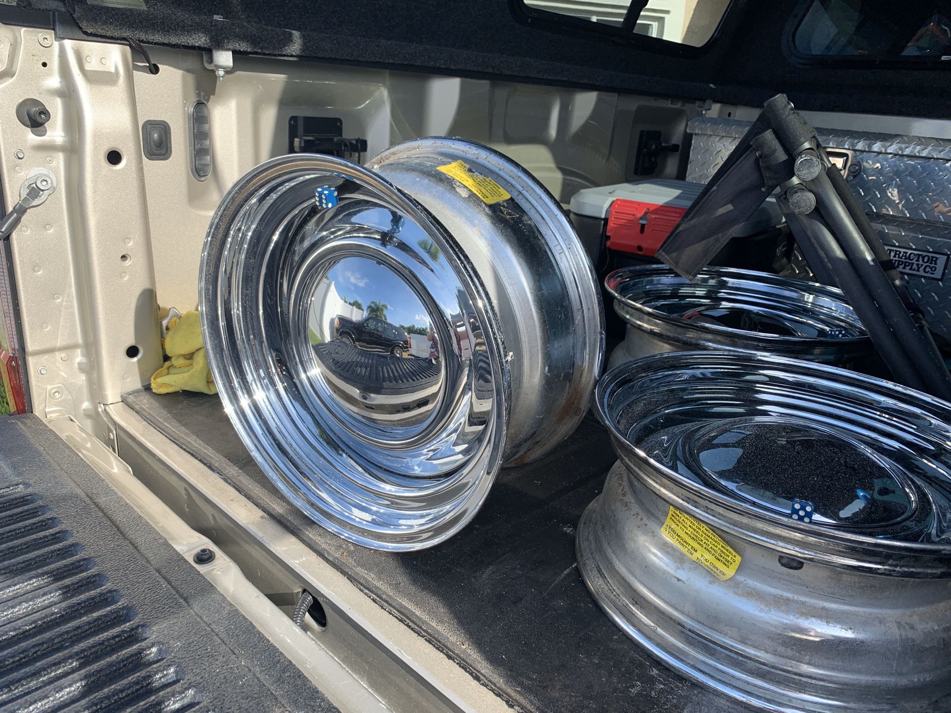 Chrome Reverse Uni-Lug 15” Baby Moon Rims/Wheels Set 4 with Centercaps ...