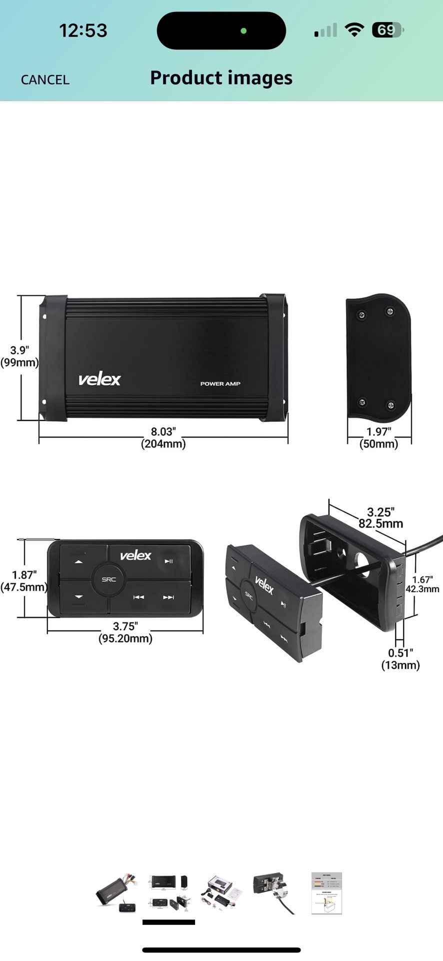 velex Powersport Class D Amp Amplifier 150W x 2 Marine on Boats UTV ATV ...