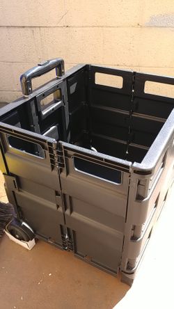 Square Cart plastic durable Expandable Utility cart black 16" L x 16" W ...