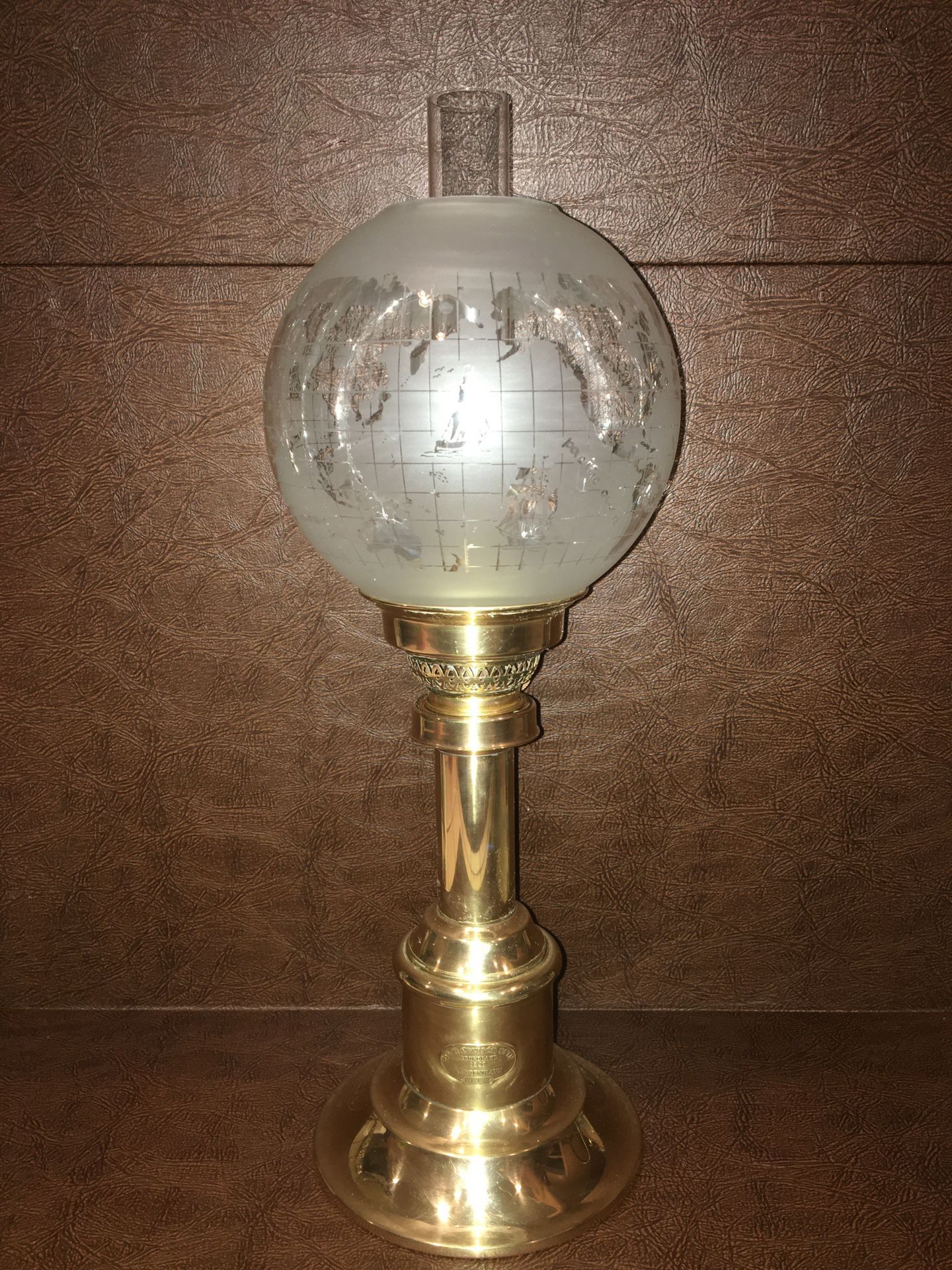 Rare Vintage Danish GV Harnisch Brass Ship/Captains Kerosene Oil Lamp ...