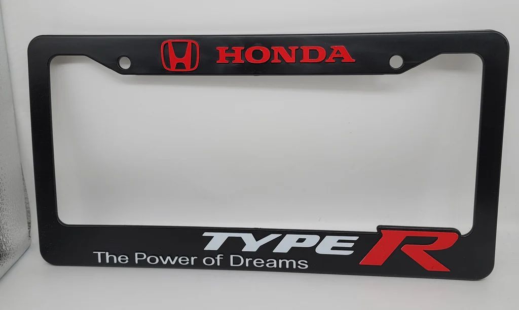 Brand New Universal 1PCS HONDA TYPE R ABS Plastic Black License Plate ...