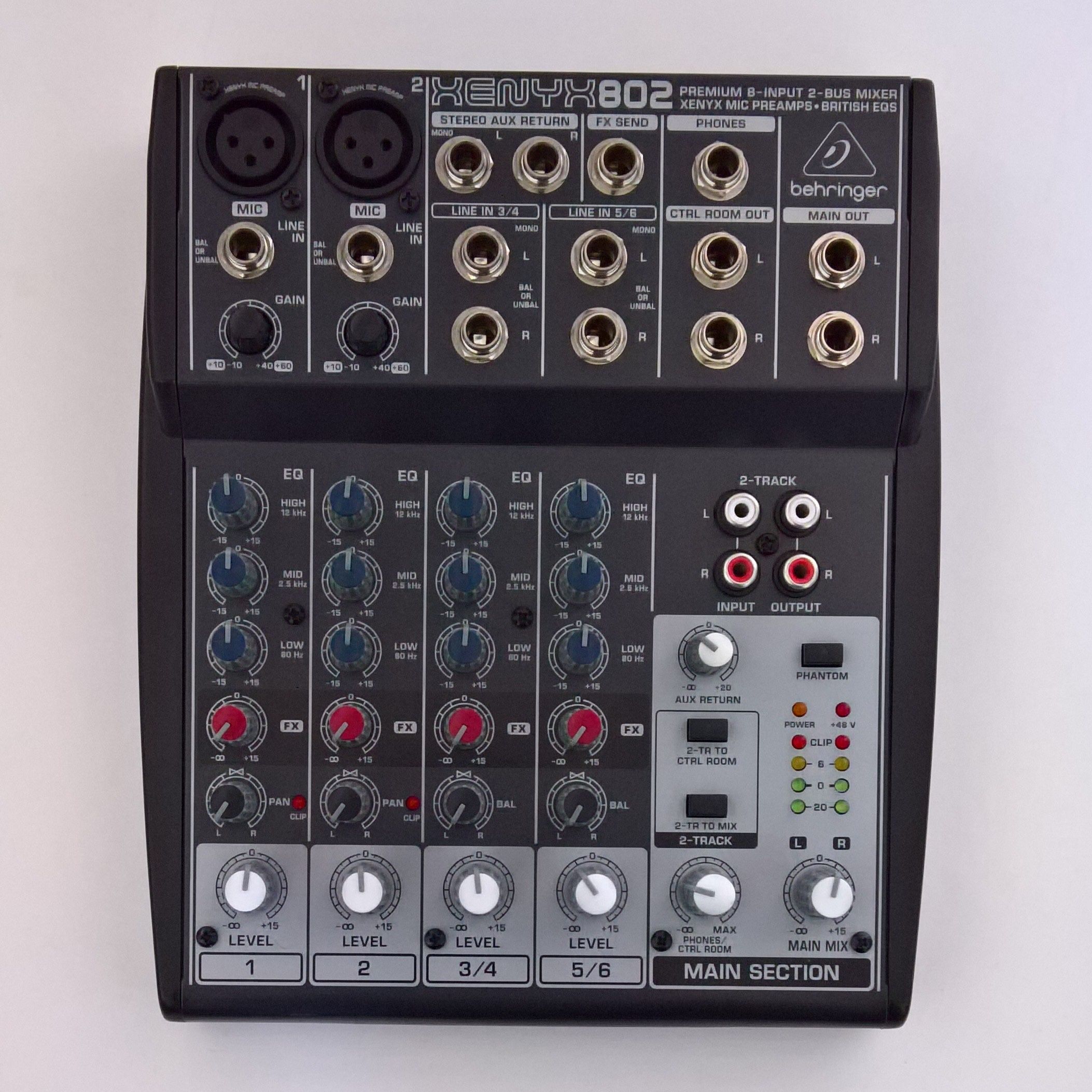 Behringer Xenyx 802 Premium 8-Input 2-Bus Mixer Xenyx Mic Preamps for ...