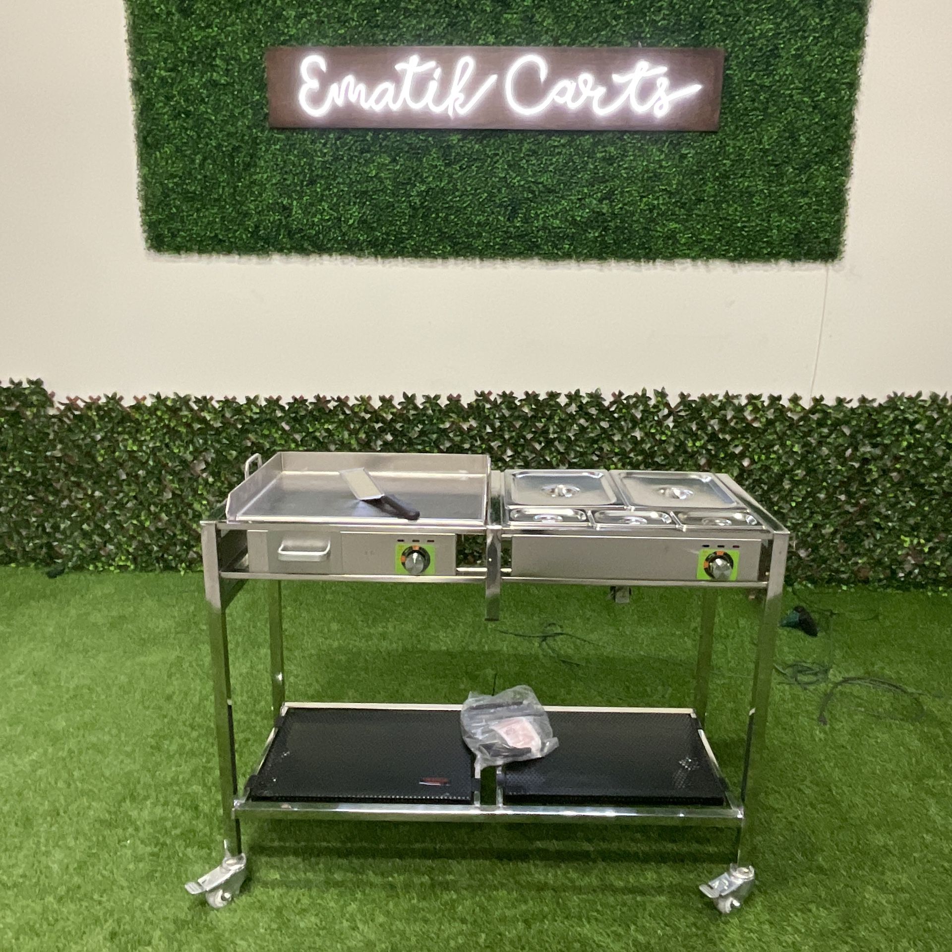 Taco Cart 21” Stainless Steel Griddle + Steamer Trays Outdoor Propane ...