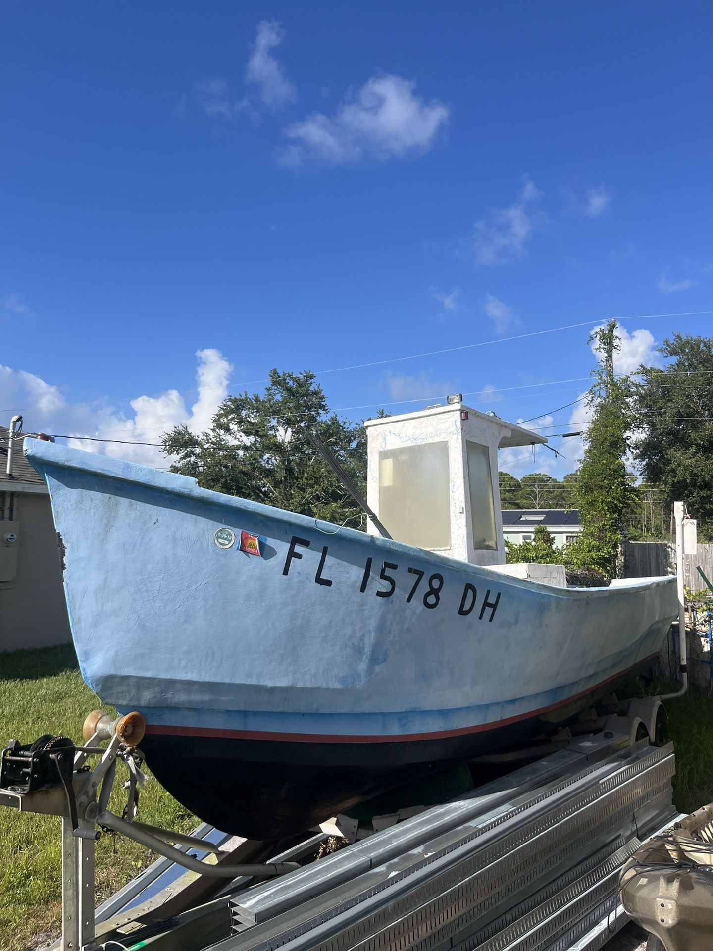 Boat With Trailer $1200 OBO for Sale in Port St. Lucie, FL - OfferUp