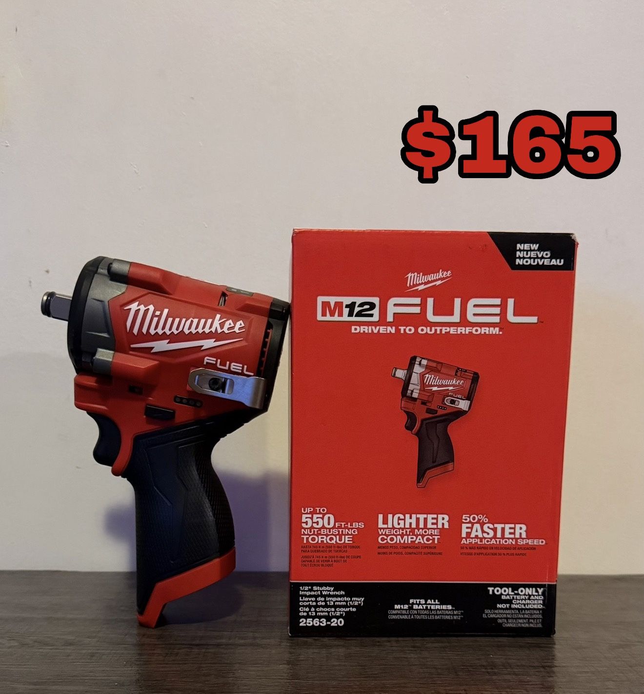 Milwaukee M12 FUEL 1/2" Stubby Impact Wrench 2563-20 (Tool-Only) for ...