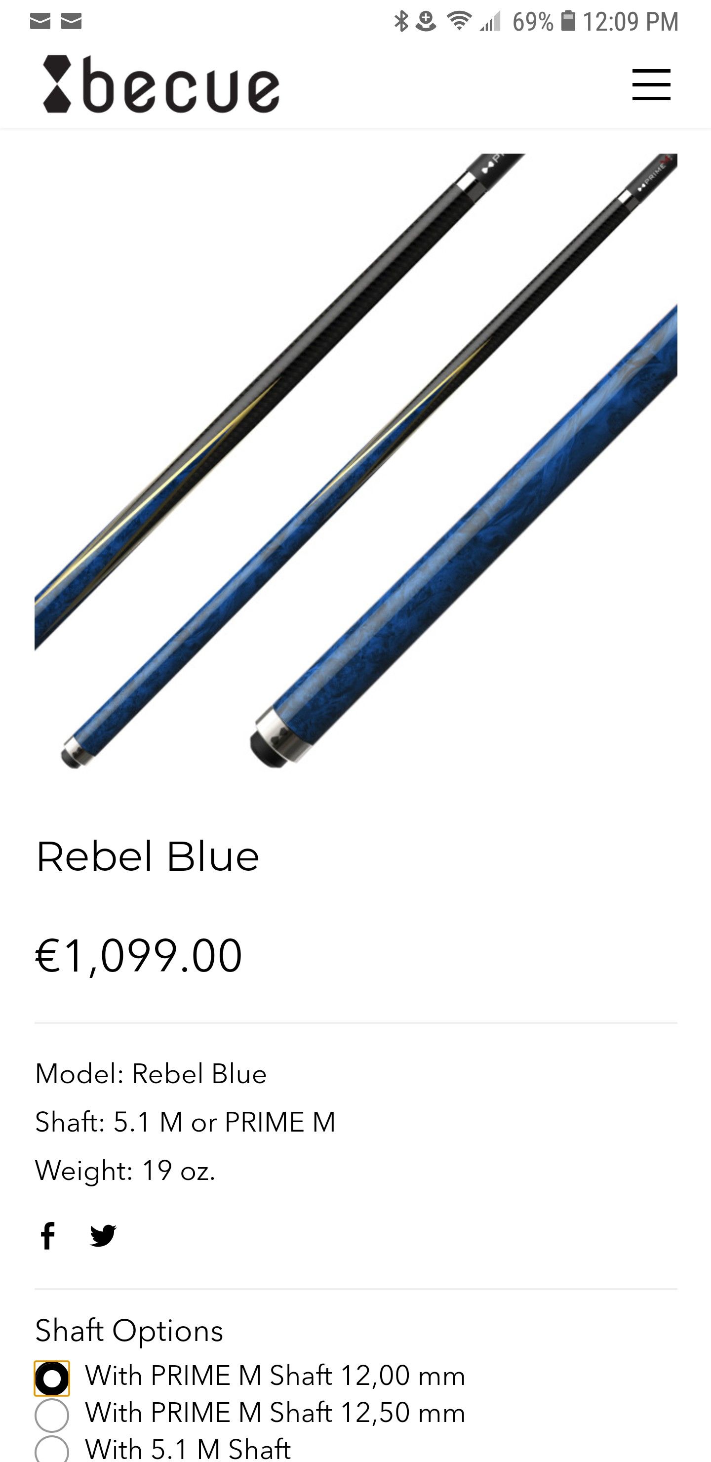 Carbon Fiber BeCue Prime M Pool Cue Stick for Sale in Haslet, TX - OfferUp