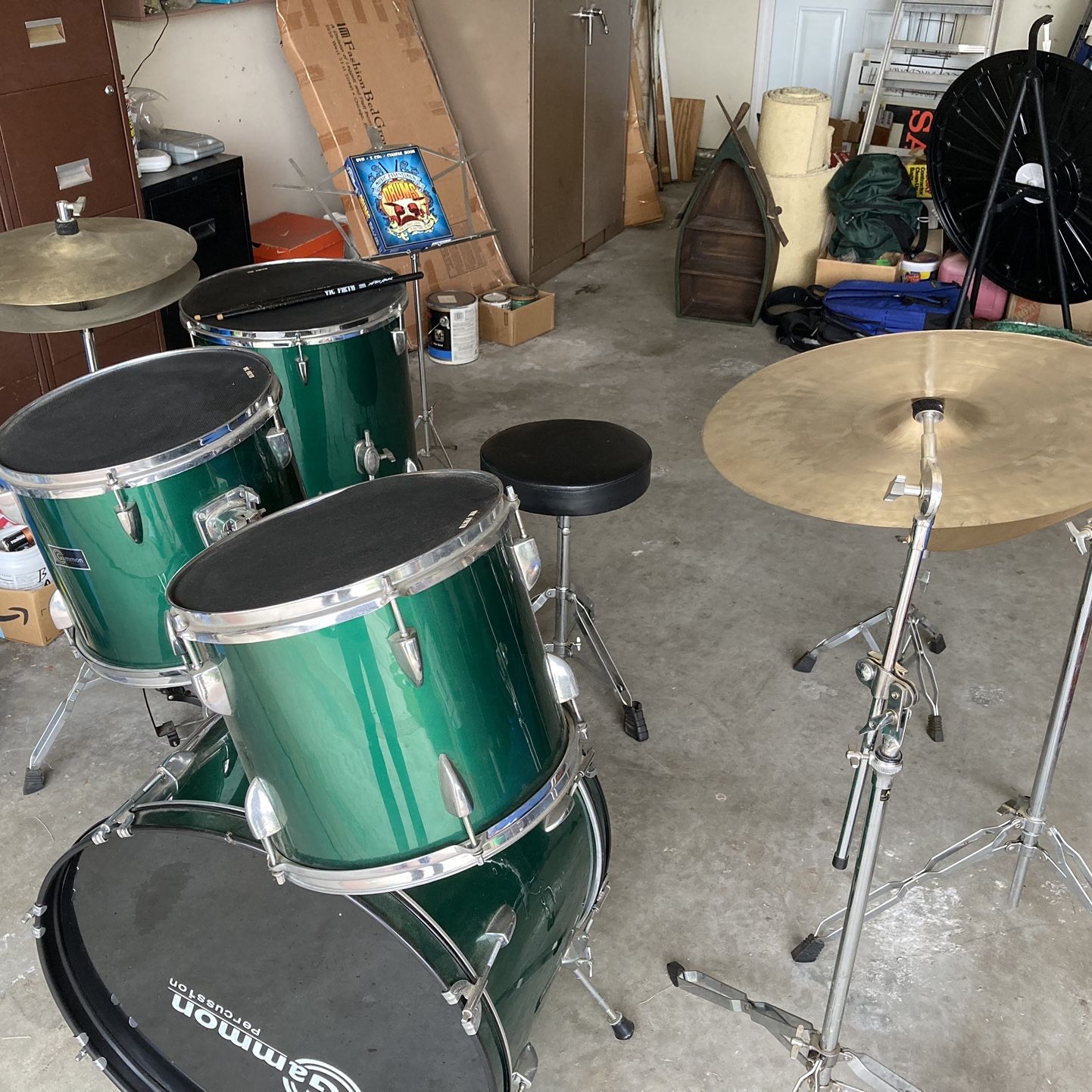 Green Pearl Drum Set