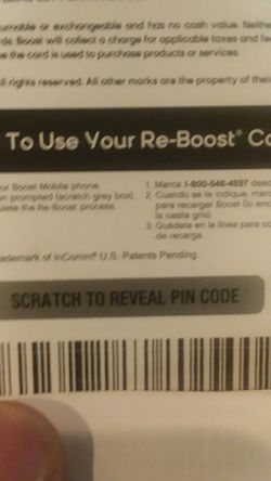 Boost Refill Cards
