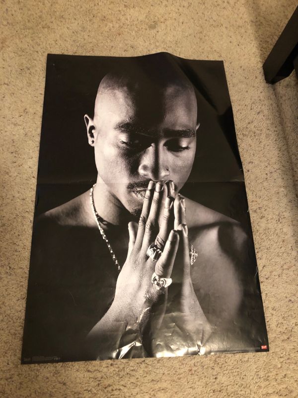 FULL SIZE TUPAC PRAYER HANDS POSTER WEST COAST HIP HOP DEATH ROW ...
