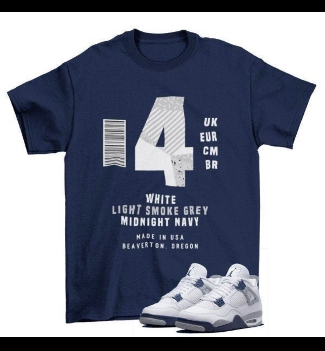 Jordan 4 Midnight Navy Matching Sneaker Tee Shirt for Sale in Lomita ...