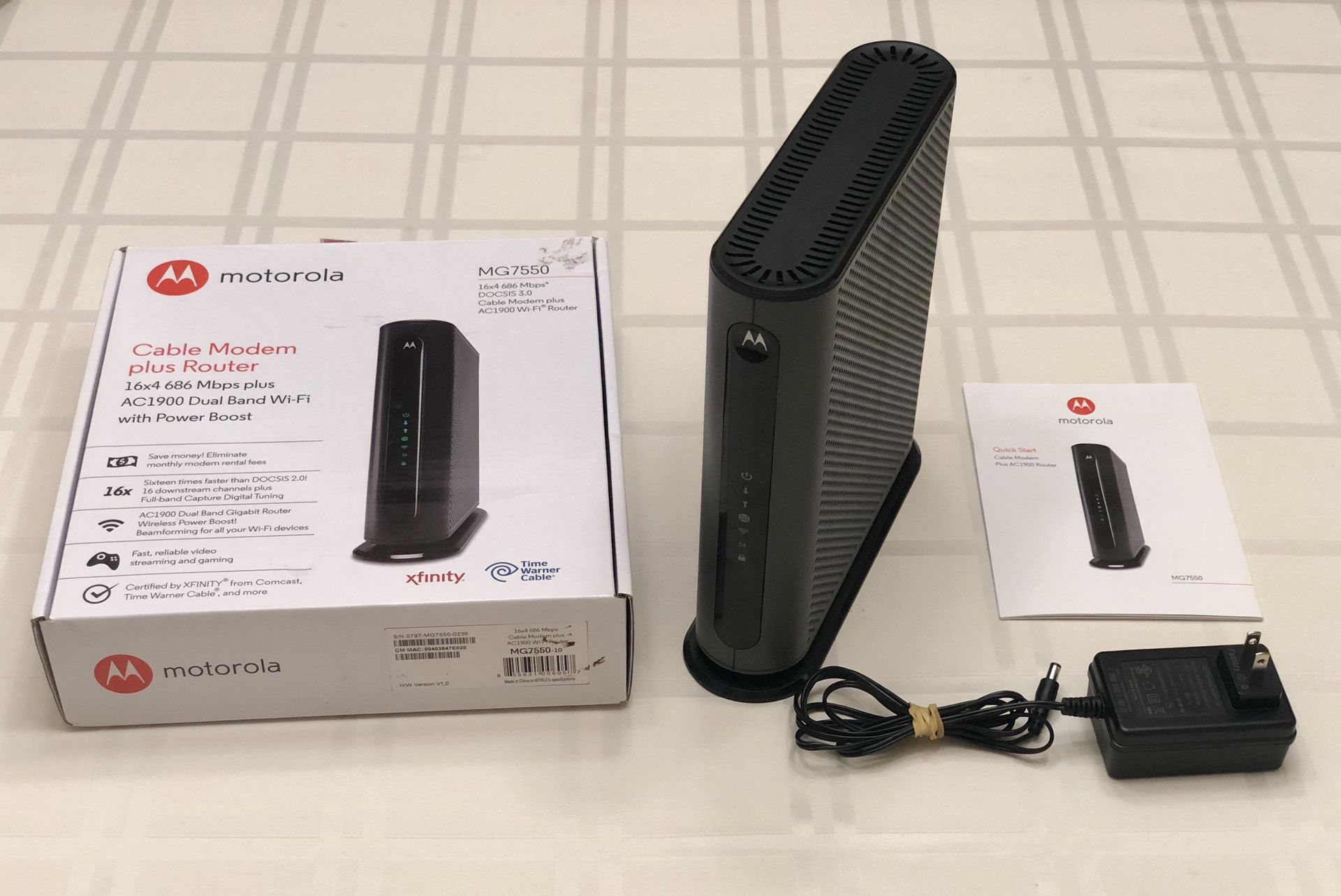 Motorola MG7550 AC1900 WiFi Modem Router Combo for Sale in Lynnwood, WA ...