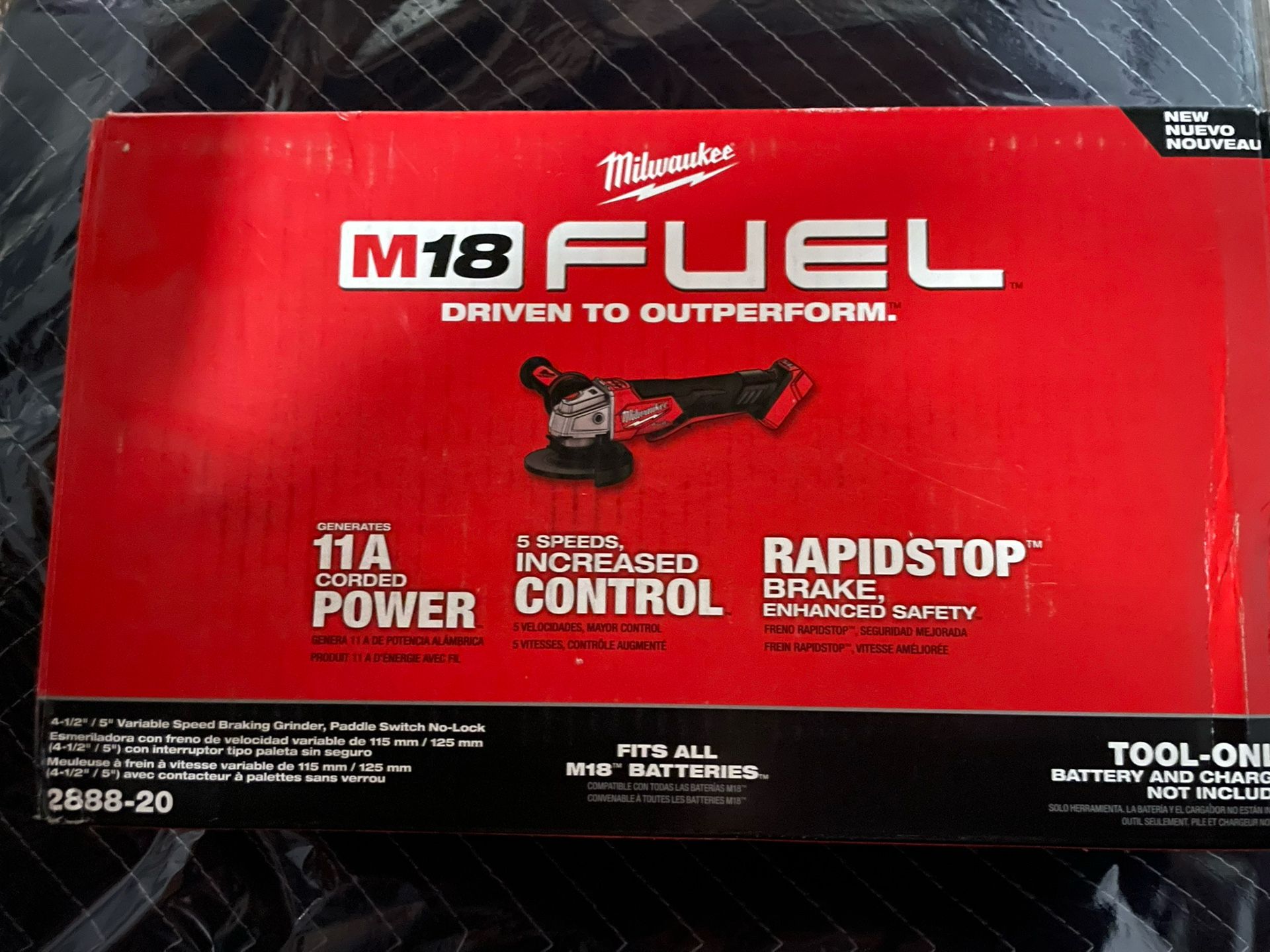 Milwaukee 2888-20 M18 FUEL 4-1/2"/5 Variable Speed Braking Grinder ...