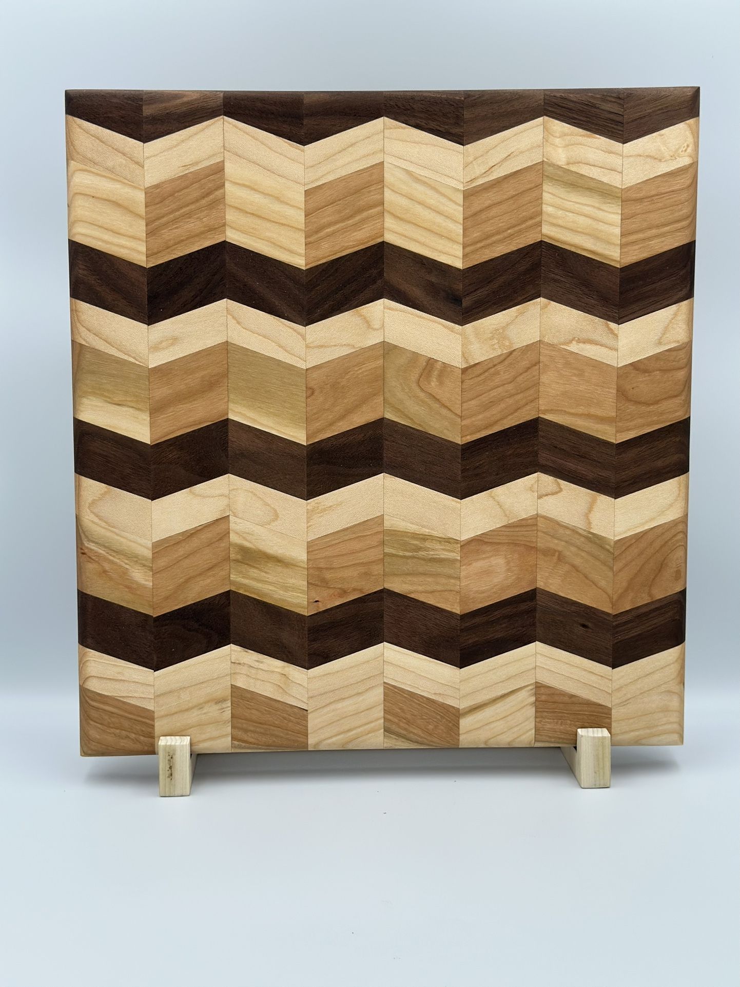 Handcrafted Chevron Face Grain Cutting Board –Maple, Cherry & Walnut ...