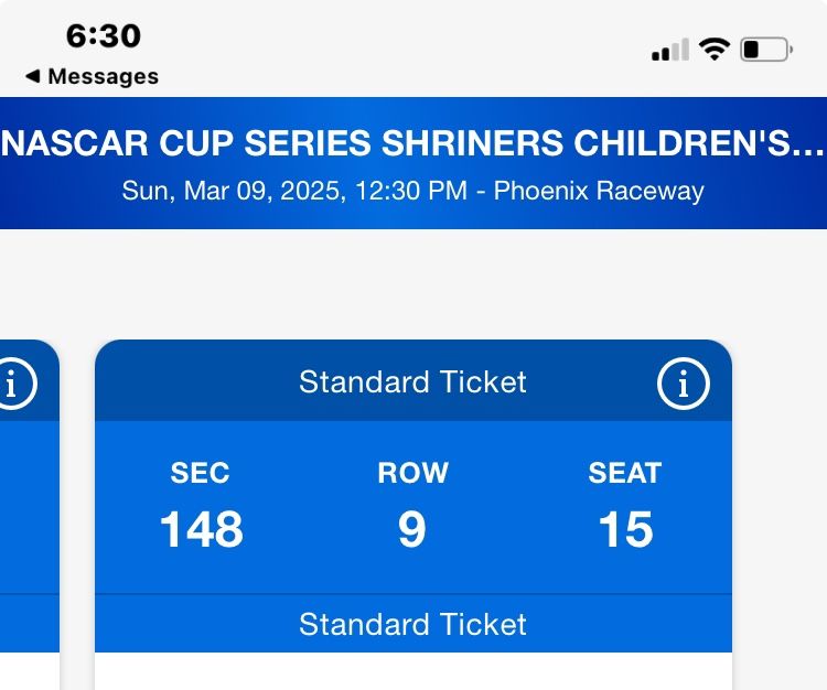 NASCAR Ticket Tomorrow Phoenix International Raceway 03/09/2025 for ...