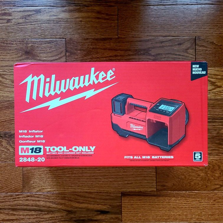Milwaukee M18 Cordless Inflator/Compressor (2848-20 Brand New/Sealed ...