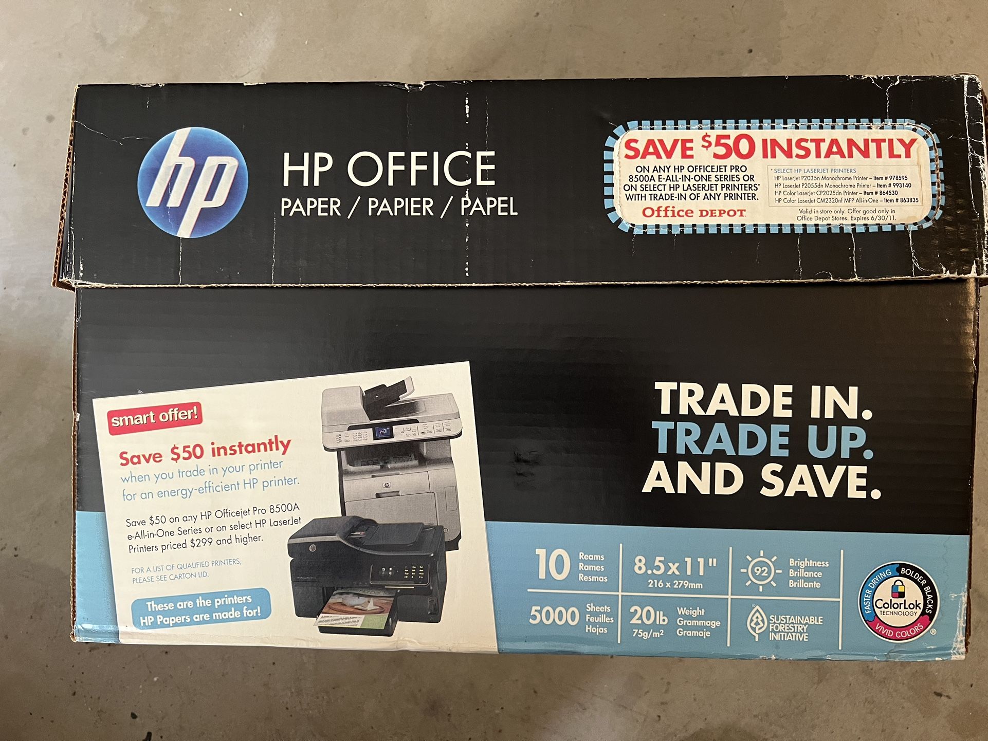 HP Office Multi-Use Printer & Copy Paper, White, Letter (8.5" x 11 ...