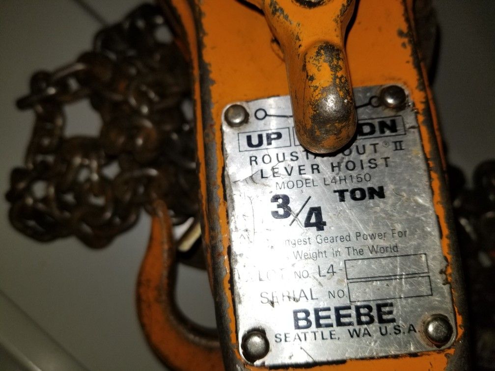 BEEBE 3/4 Ton Roustabout II Hoist for Sale in Tempe, AZ - OfferUp