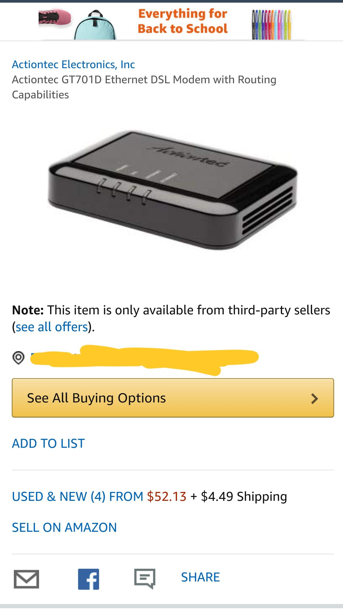 Actiontec Electronics, Inc Actiontec GT701D Ethernet DSL Modem with Routing Capabilities for ...