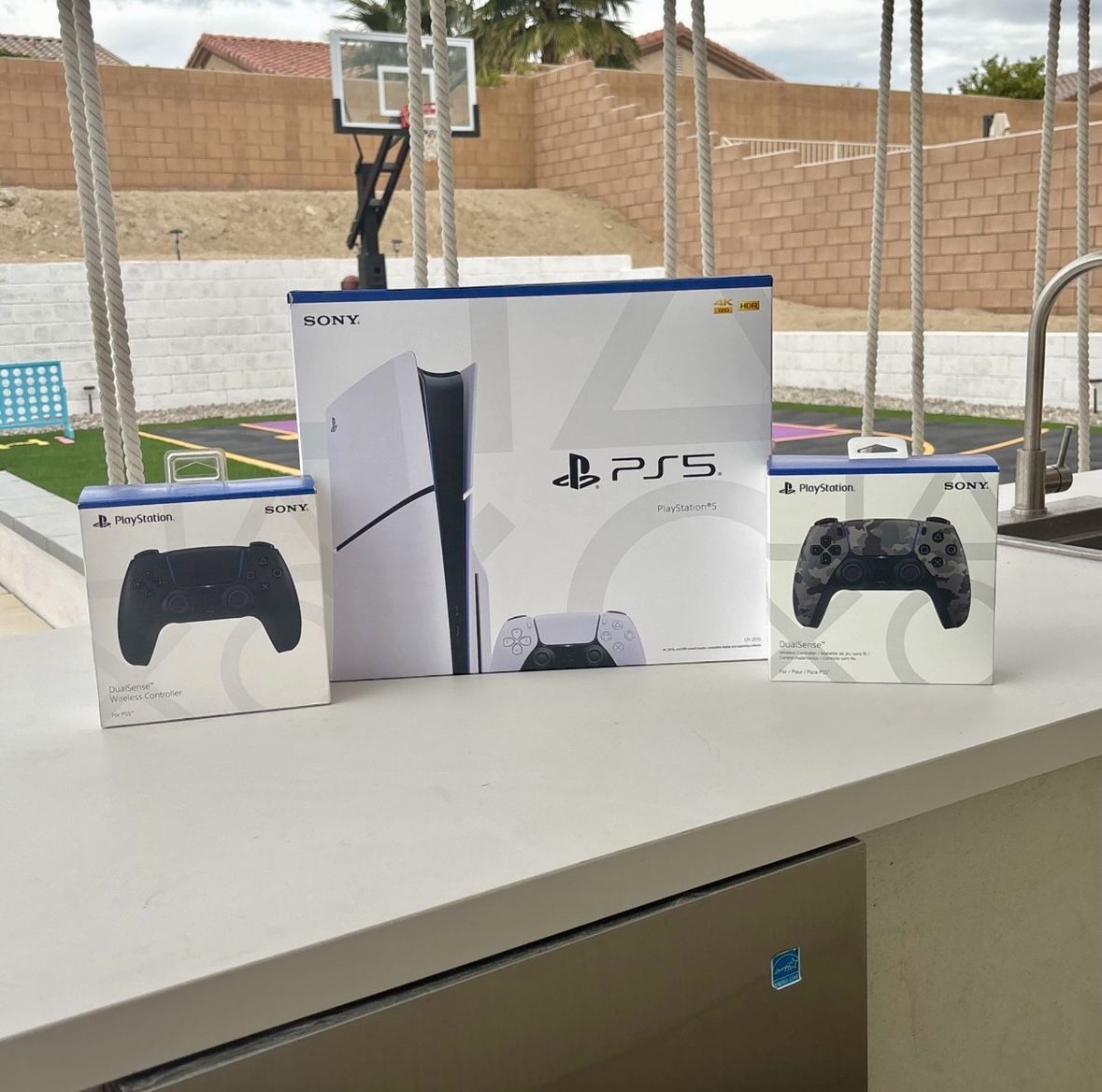 PS5 slim disc with two extra controllers with 2yr Warranty for Sale in ...