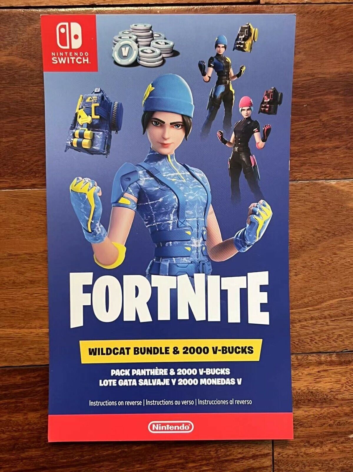 Nintendo Switch Fortnite WILDCAT BUNDLE Code + 2,000 V-Bucks US VERSION ...