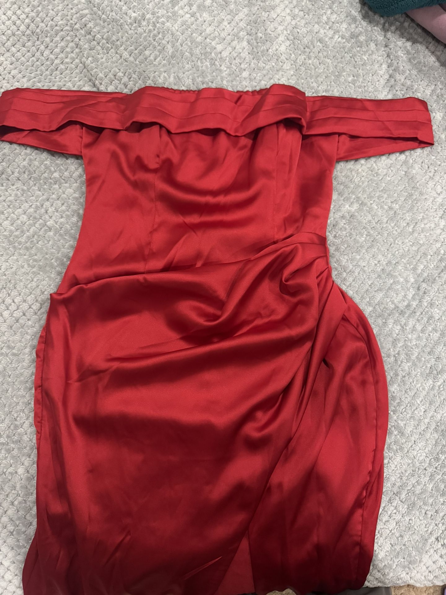 BRAND NEW red off the shoulder stain long dress for Sale in Ontario, CA ...