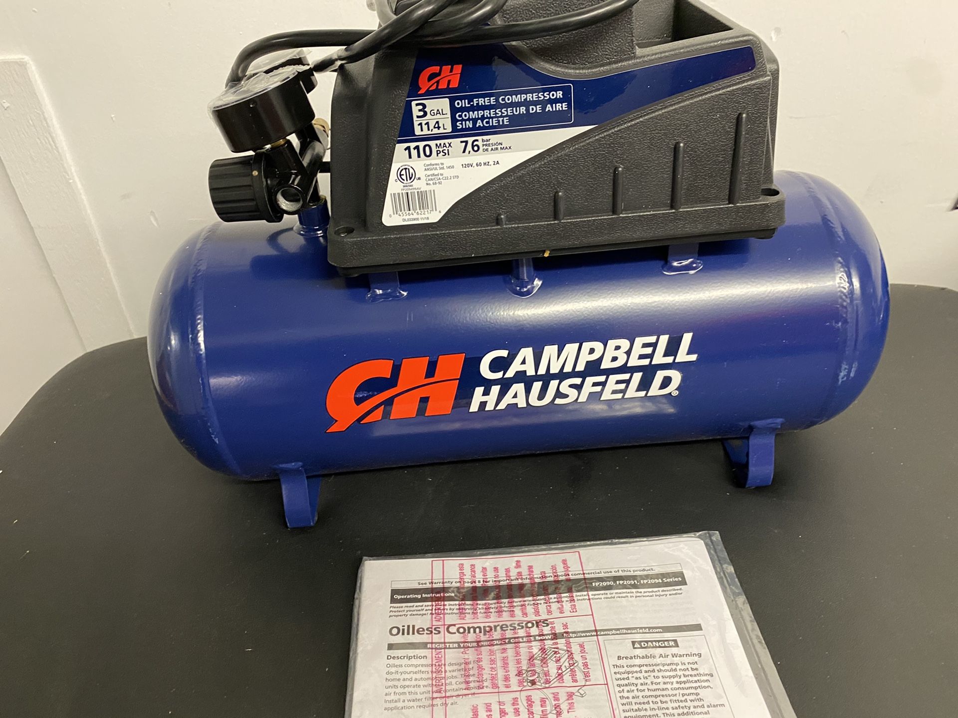 Campbell Hausfeld 3 Gallon Air Compressor for Sale in Pleasanton, CA ...