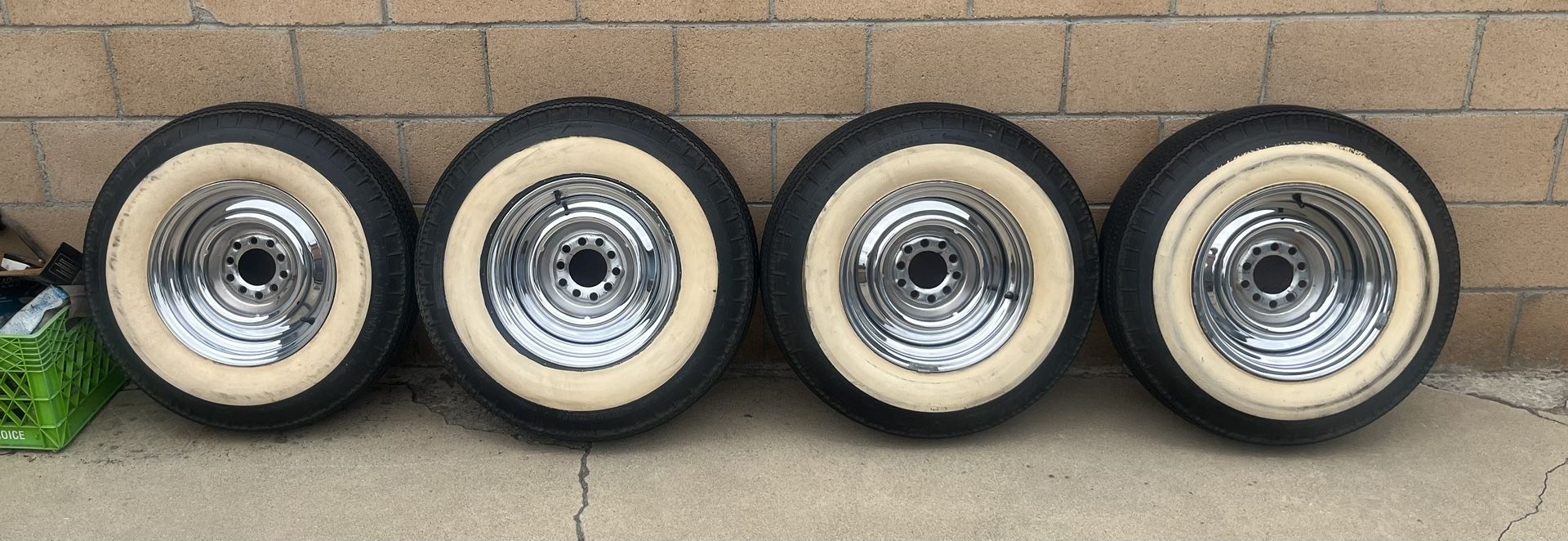 Vintage Sears Allstate Guardsman 14” Whitewall Tires And Chrome Wheels ...