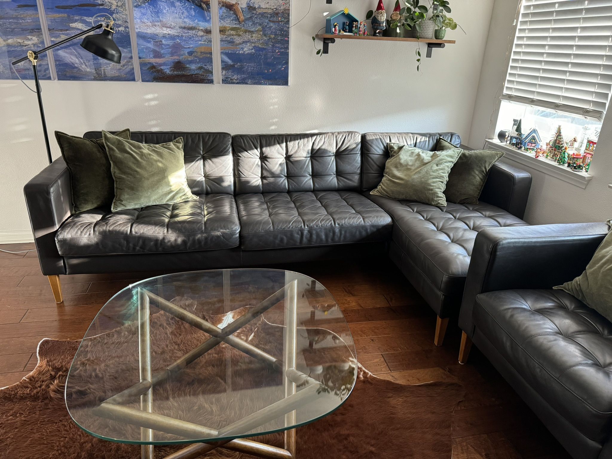 IKEA Leather Couch Morabo Sectional And chair for Sale in Aliso Viejo ...