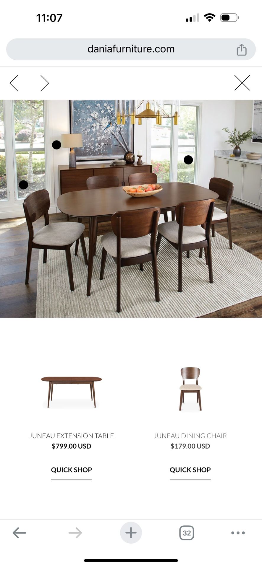 Dania Dining Table With 4 Chairs for Sale in Seattle, WA - OfferUp