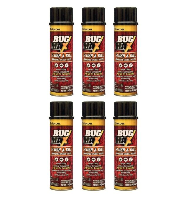 x6 Bugmax Flush & Kill Insect Killer - 16-oz Aerosol Cans *BRAND NEW ...