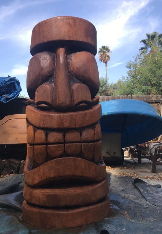Fresh carved Tiki !!!! 53" tall x 26" wide for Sale in San Bernardino ...