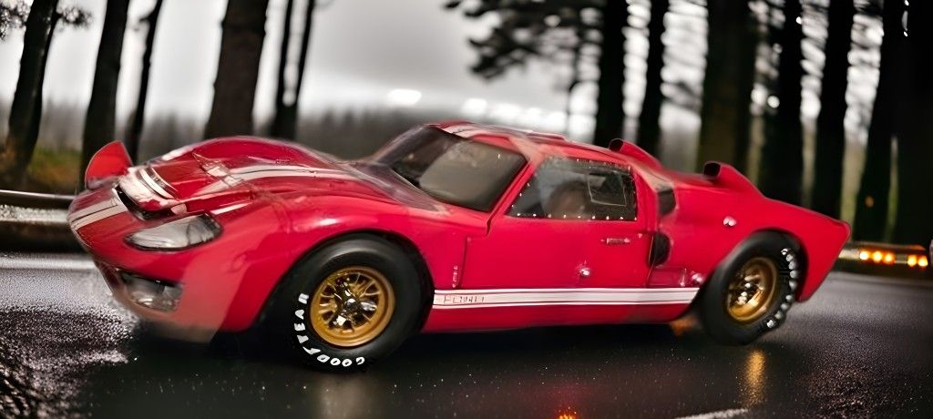 Shelby Collectibles 1966 Ford GT40 MKII 1/18 Diecast - Red with White ...