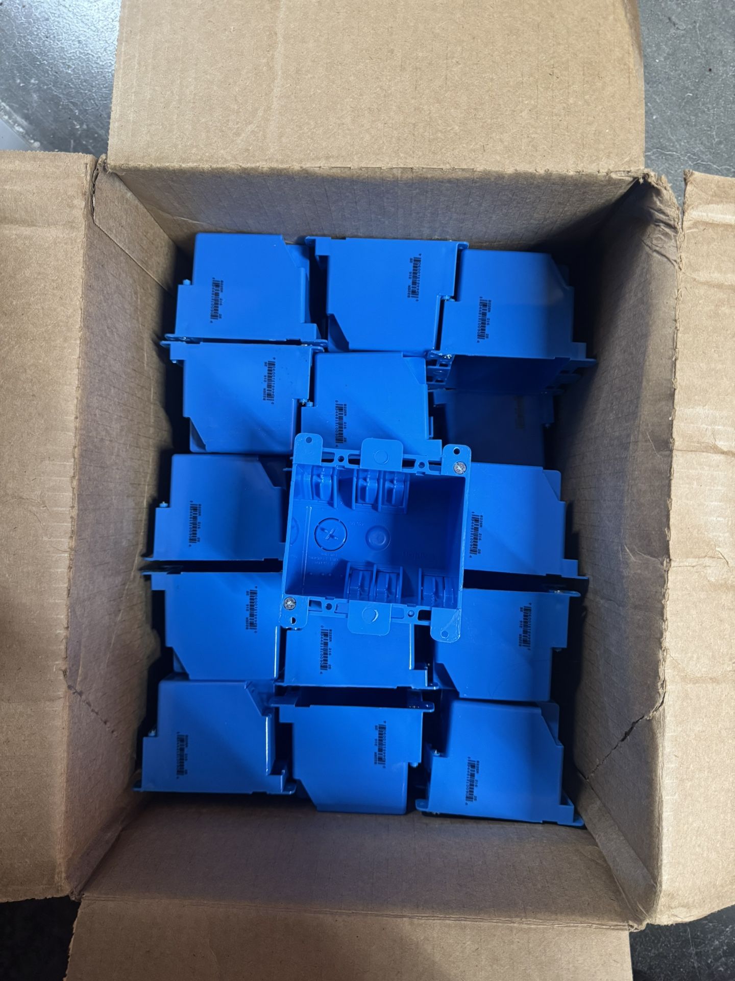 2-Gang 32 cu. in. Blue Electrical PVC New Work Electrical Switch for ...
