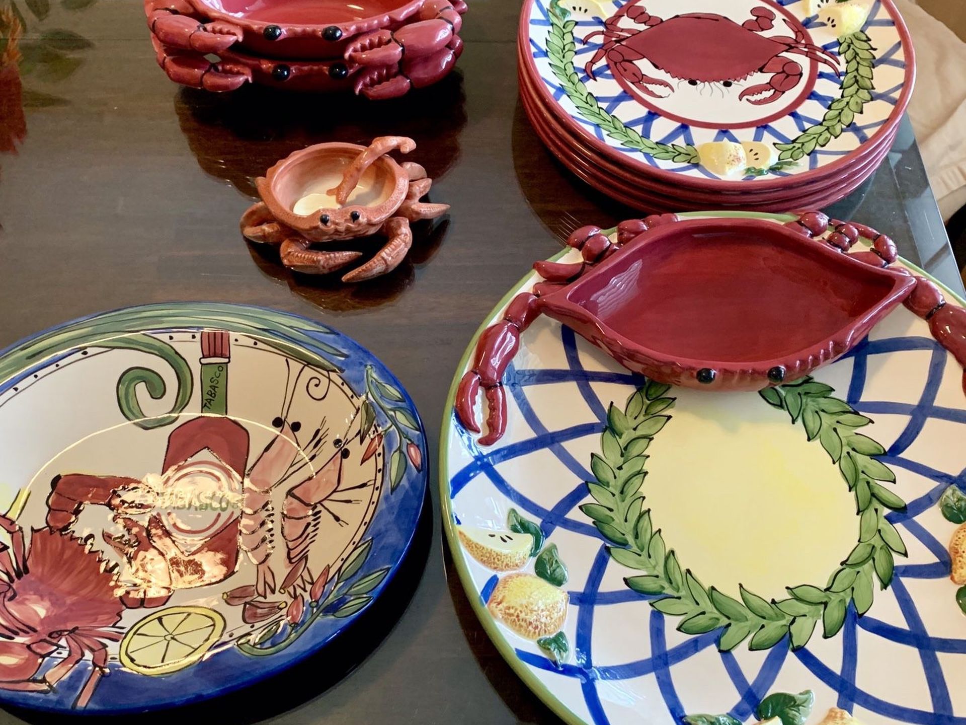 NEW Becca Signature Collection Hand Painted Tabasco Crab Themed Set ...