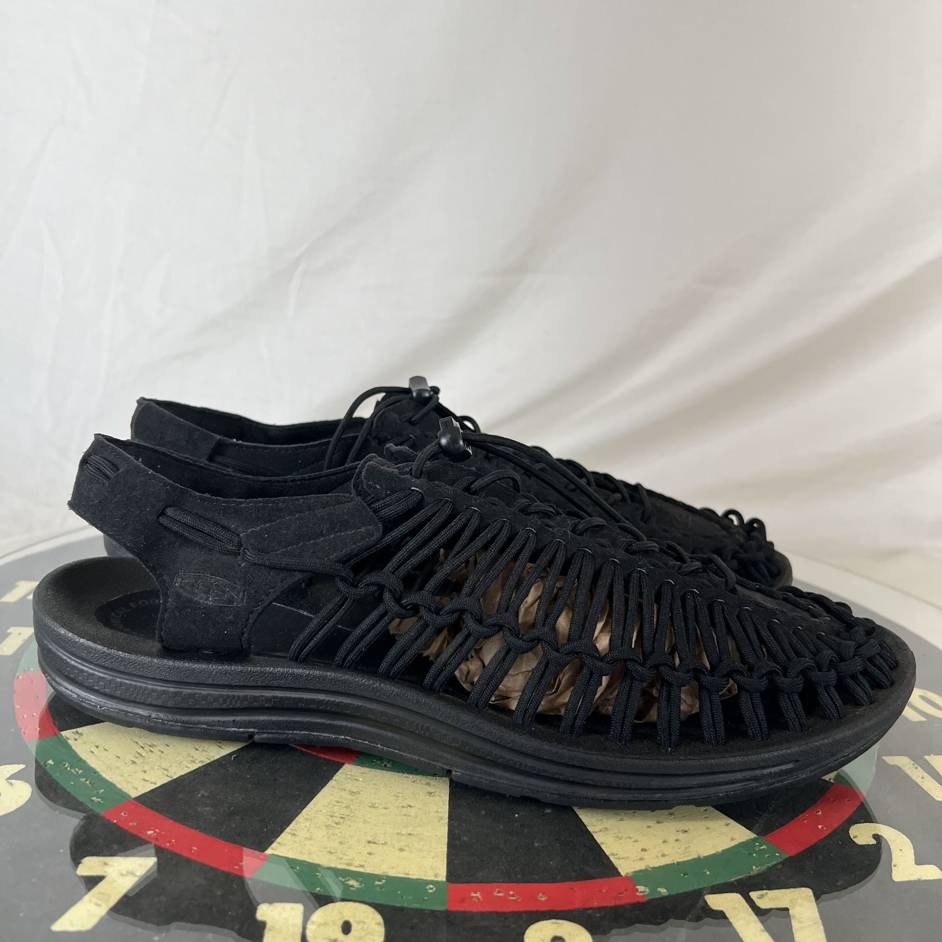 KEEN Uneek Black Paracord Braided Drawstring Hiking Sandals 1014097 Men ...